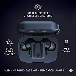 Urbanista London True Wireless Earbuds Headphones with Active Noise Cancelling, 25 Hours Playtime, Touch Controls & 6 Microphones for Clear Calling, Bluetooth 5.0 Earphones, Blue