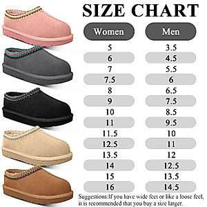 metricfalcon Women's Slippers Platform Mini Boots For Women Suede Leather Indoor/Outdoor Anti-Slip Slipper Comfy Fur Fleece Lined Sneakers Short Ankle Boot