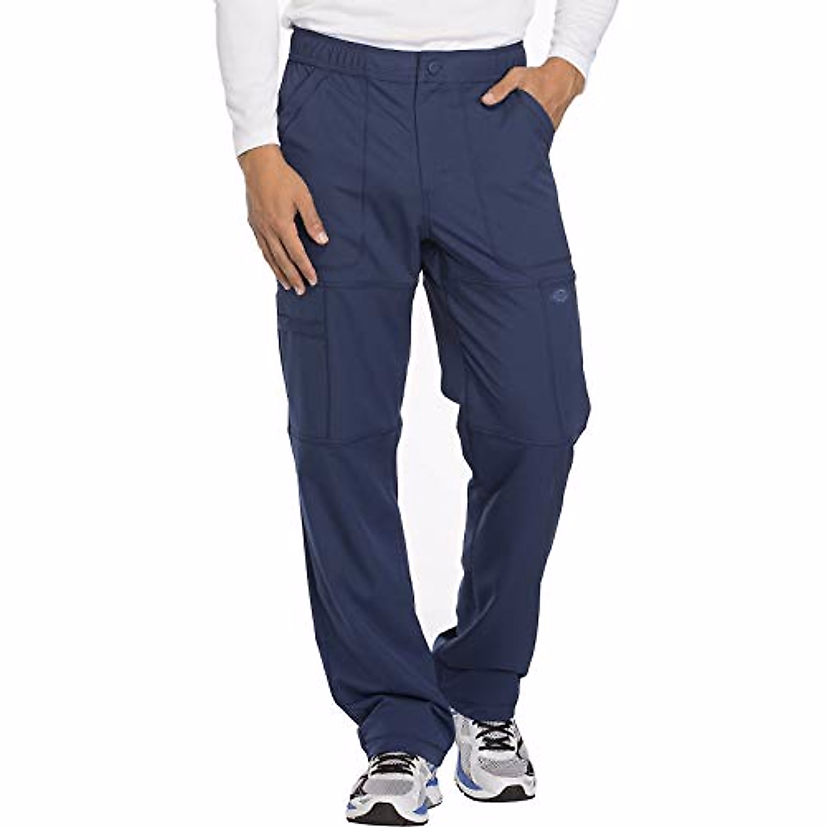 Dickies Dynamix Scrub Pants for Men with Zip Fly, Athletic-Inspired with Four-Way Stretch and Moisture Wicking DK110, L, Navy