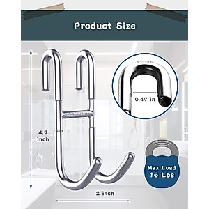 NACETURE Over Shower Door Hooks (3 Pack) Towel Hooks Towel Hanger for Bathroom No Drill Frameless Glass –Stainless Steel Bar Holder, Shower Squeegee Rack, Glass Robe Hook for Organize (Clear 3 Pack)