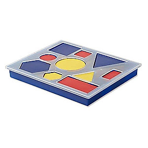 hand2mind Plastic Attribute Blocks Classroom Kit, Geometry Set, Preschool Learning, Manipulatives for Preschool, Montessori Math, Shapes for Toddlers, Home Schooling Materials Pre-K (Set of 6 Trays)