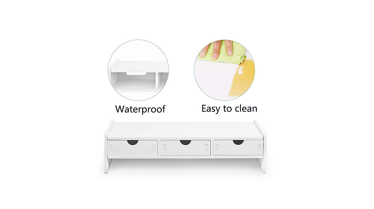 Monitor Stand Riser, Computer Laptop Riser Shelf with 3 Organizer ...