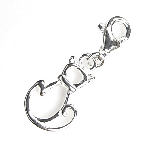Dreambell 925 Sterling Silver Lovely Cat Kitten Dangle Charm Clasp European Lobster Clip On Charm