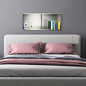 Stainless Steel Shower Niche 24" X 12",No Tile Needed Wall Niche Double Shelves,Recessed Niche Shower Shelf for Bathroom Storage