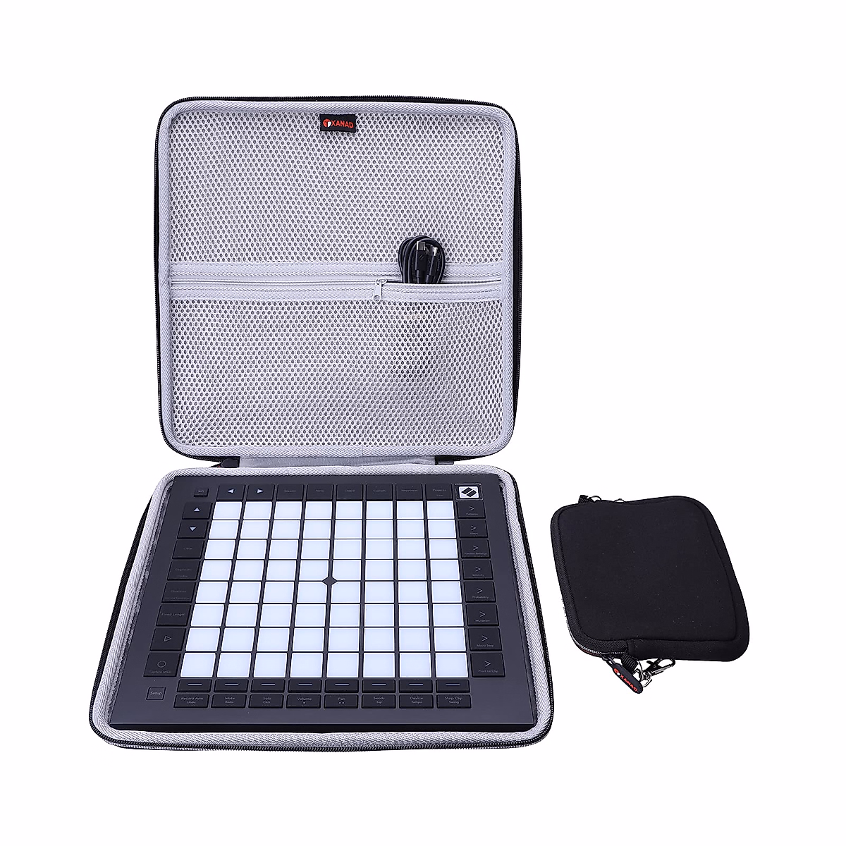 XANAD Hard Case for Novation Launchpad Pro MK3 or AKAI Professional APC Mini MK2 Controller - with Small Storage Accessories Bag