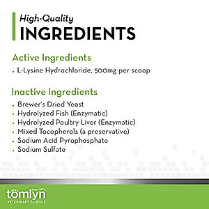 Tomlyn Immune Support Daily L-Lysine Supplement, Fish-Flavored Lysine Powder for Cats and Kittens, 3.5oz