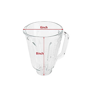 Anbige Replacement Parts 5cups Glass jar with SPB-7 White Collar and blade,Compatible with Cuisinart Blender