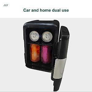 Jiawu Mini Fridge, 4 Liter/6 Can Skincare Fridge Mini Refrigerator, Portable Cooler and Warmer Refrigerator, Small Refrigerator for Skincare, Cosmetic, Beverage, Home, Office and Car