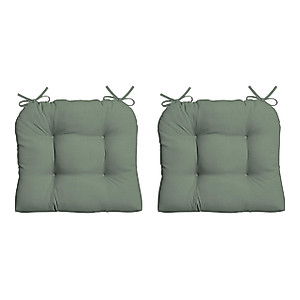 Arden Selections earthFIBER Outdoor Rocking Chair Cushion, 2 Pack, 20 x 18, Rain-Proof, Fade Resistant, Tufted Plush Cushion for Rocking and Wicker Chairs 20 x 18, Sage Green Texture