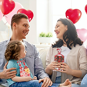 Biubee 160 Pieces Valentine Cellophane Bags- 4 Assorted Styles Valentines Favor Treat Gift Goodie Cello Bags Clear with 160pcs Twist Ties for Valentines Party Supplies Candy Cookies