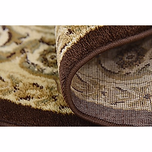 Unique Loom Versailles Collection Traditional Classic Medallion Floral Motif Area Rug (6' 0 x 6' 0 Round, Brown/ Ivory)