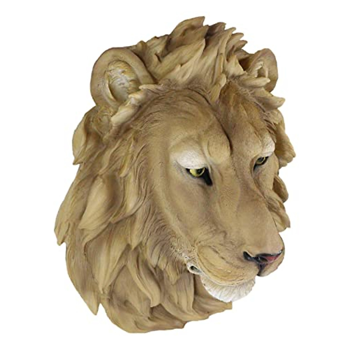 Ebros Gift Safari African Grassland Mufasa Lion Head Wall Decor Plaque 16" Tall Taxidermy Art Decor Sculpture Alpha Pride Lion King Wall Bust Plaque