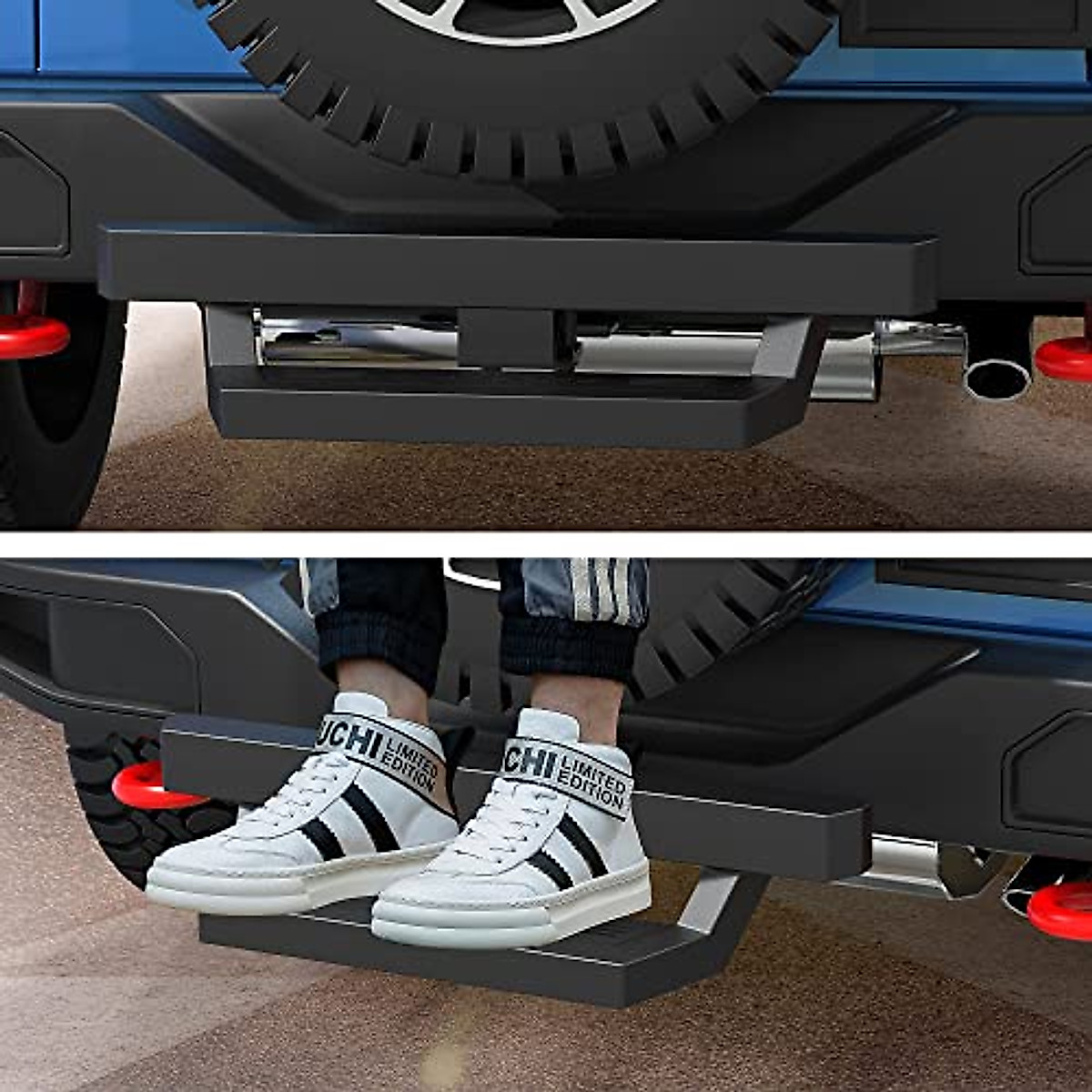 POFENZE Hitch Step fit for Vehicles with 2" Towing Receiver, Protect Rear Bumper Bar