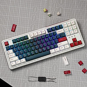 FL CMK87 80% TKL Wireless Mechanical Keyboard, Clear Tactile Kailh Box White, 87 Keys & PBT Keycaps, Rigid Programmable Rechargeable Hot-swap, Marvelous Retro