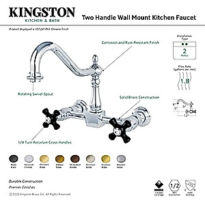 Kingston Brass KS1245PKX Duchess Bridge Kitchen Faucet, 9-7/16", Oil Rubbed Bronze