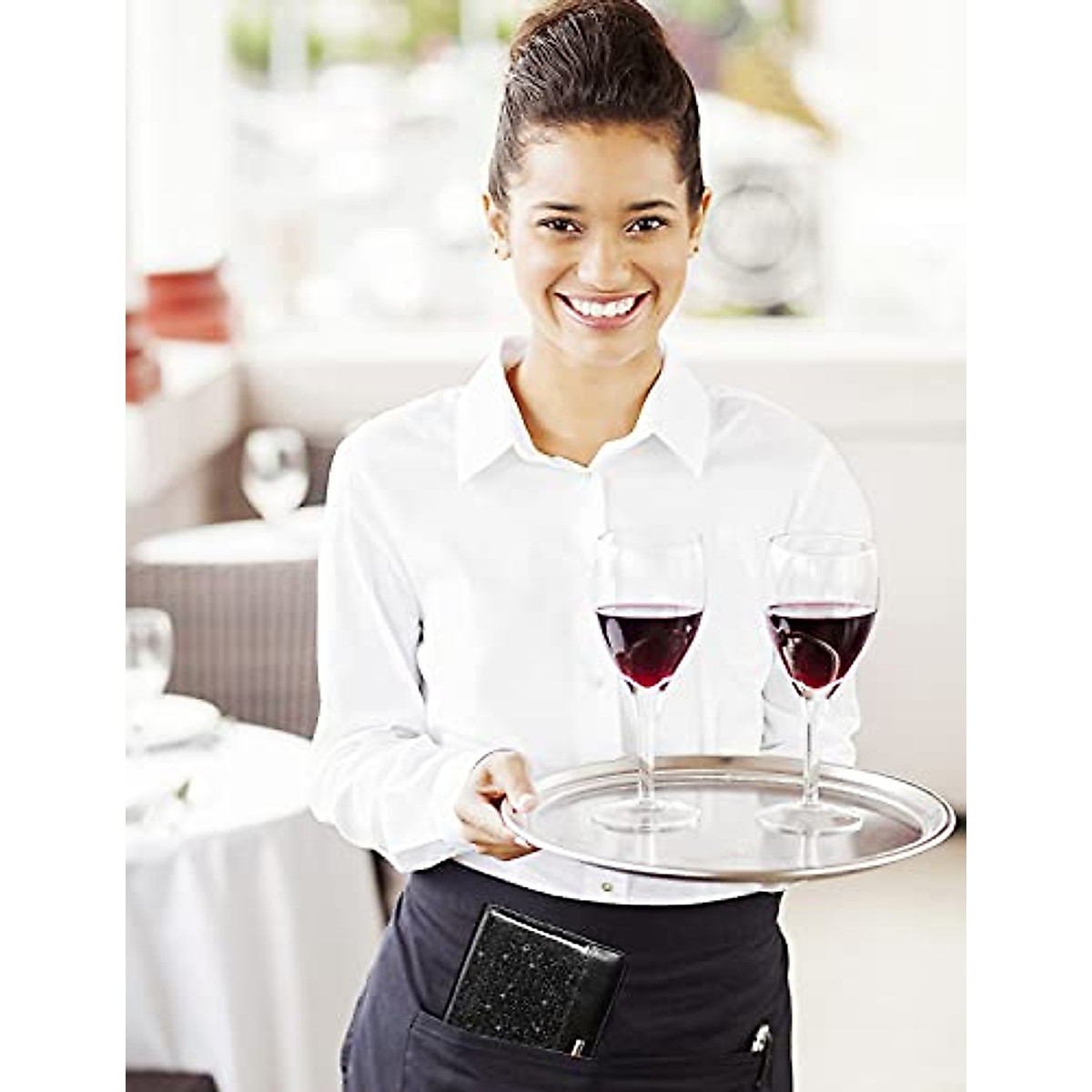 Server Books for Waitress - Leather Waiter Book Server Wallet Cute Waitress Book&Waitstaff Organizer, Guest Check Book Holder Money Pocket Fit Server Apron, Glitter Black