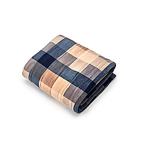 Eddie Bauer Heated Soft Brushed Microplush Electric Blanket, Warm & Cozy Bedding, Twin, Cabin Comfort Blue