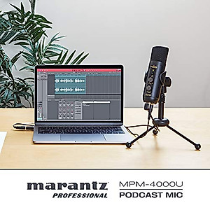 Marantz Professional MPM-4000U Podcast Mic - USB Condenser Microphone With Mixer and Headphone Output for Podcasting, Live Streaming, YouTube Projects