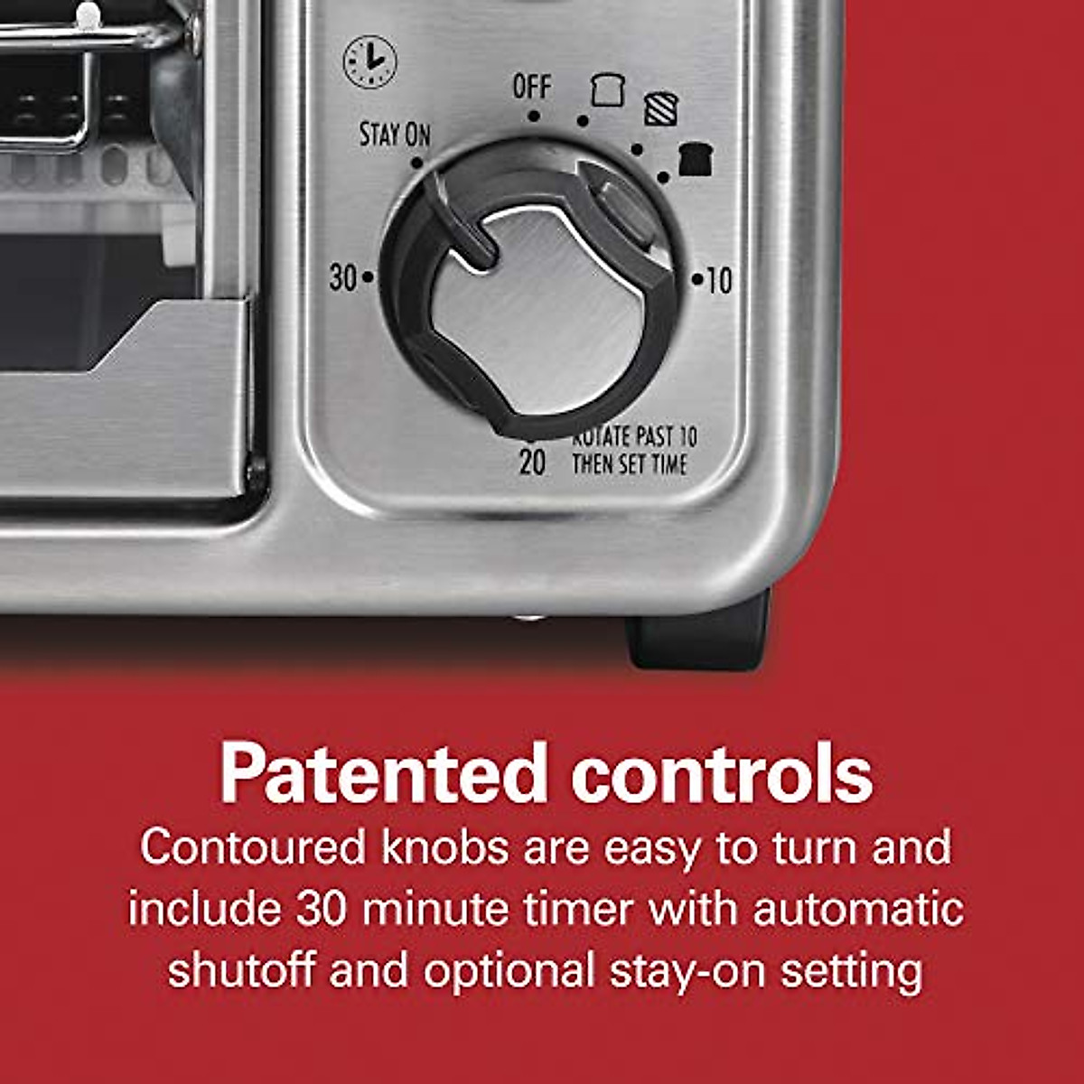 Hamilton Beach 31413 Countertop Toaster Oven, with Bake Pan, 6-Slice Sure Crisp, Stainless Steel