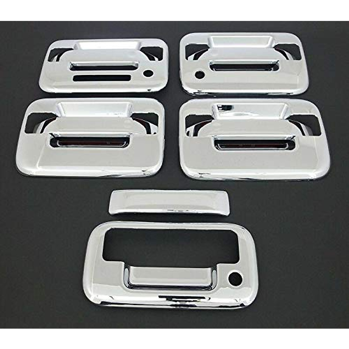 Overun 3-Layer Triple Chrome Plated Side 4 Door Handle Cover with Keypad+Tailgate Cover Designed for 2004-2014 Ford F-150