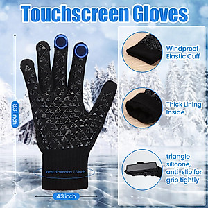 Panitay 4 Pcs Winter Trapper Hat Long Scarf Touchscreen Gloves Warmer Socks Trapper Hat Gloves Hunting Hat with Mask Ear Flaps Mens Touchscreen Gloves Men Heavy Thick Wool Socks Winter Scarf