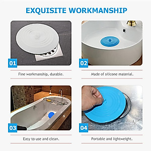 ULTECHNOVO 2pcs Sink Plug Bathtub Stopper Kitchen Sink Stopper Laundry Room Sink Stopper Flat Drain Stopper tub Drain Covers for bathtubs Bath tub Drain Covers tub Hair Catcher Drain Plug 15c