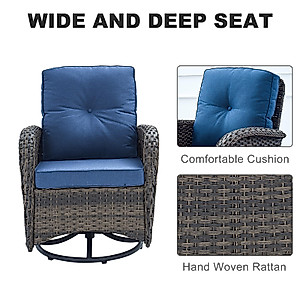 HUMMUH 8-Piece Outdoor Patio Furniture PE Wicker Patio Conversation Set,High Back Patio Couch with Ottomans Outdoor Chairs for Backyard,Porch,Deck