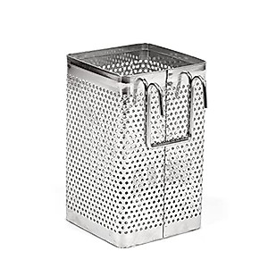 LENITH Kitchen Utensil Chopsticks Perforated Holder with Hooks - Stainless Steel Storage for Organizer Dishwasher Safe (Small Square)