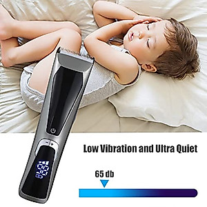 BESTBOMG Home Barber Hair Trimmer with Precision Blades Heavy Duty Motor LED Display