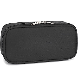 FlowFly Pencil Case for Girls Boys, Large Capacity Pencil Pouch for Kids, Portable Soft Pen Bag for Teens, Black