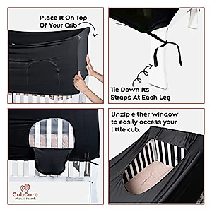 CubCare Pack N Play Blackout Cover - Breathable Pack and Play Blackout Cover with Drawstring Bag, Crib Blackout Cover, Pack N Play Tent Crib Tent, Crib Canopy for Comfortable Sleep Indoor and Outdoor