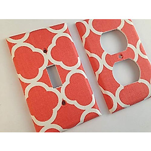 Coral White Quatrefoil Light Switch Cover Various Sizes Offered