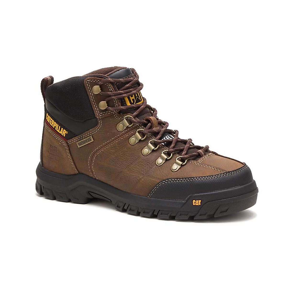 Cat Footwear Men's Threshold Waterproof Steel Toe Work Boot, Real Brown, 9.5