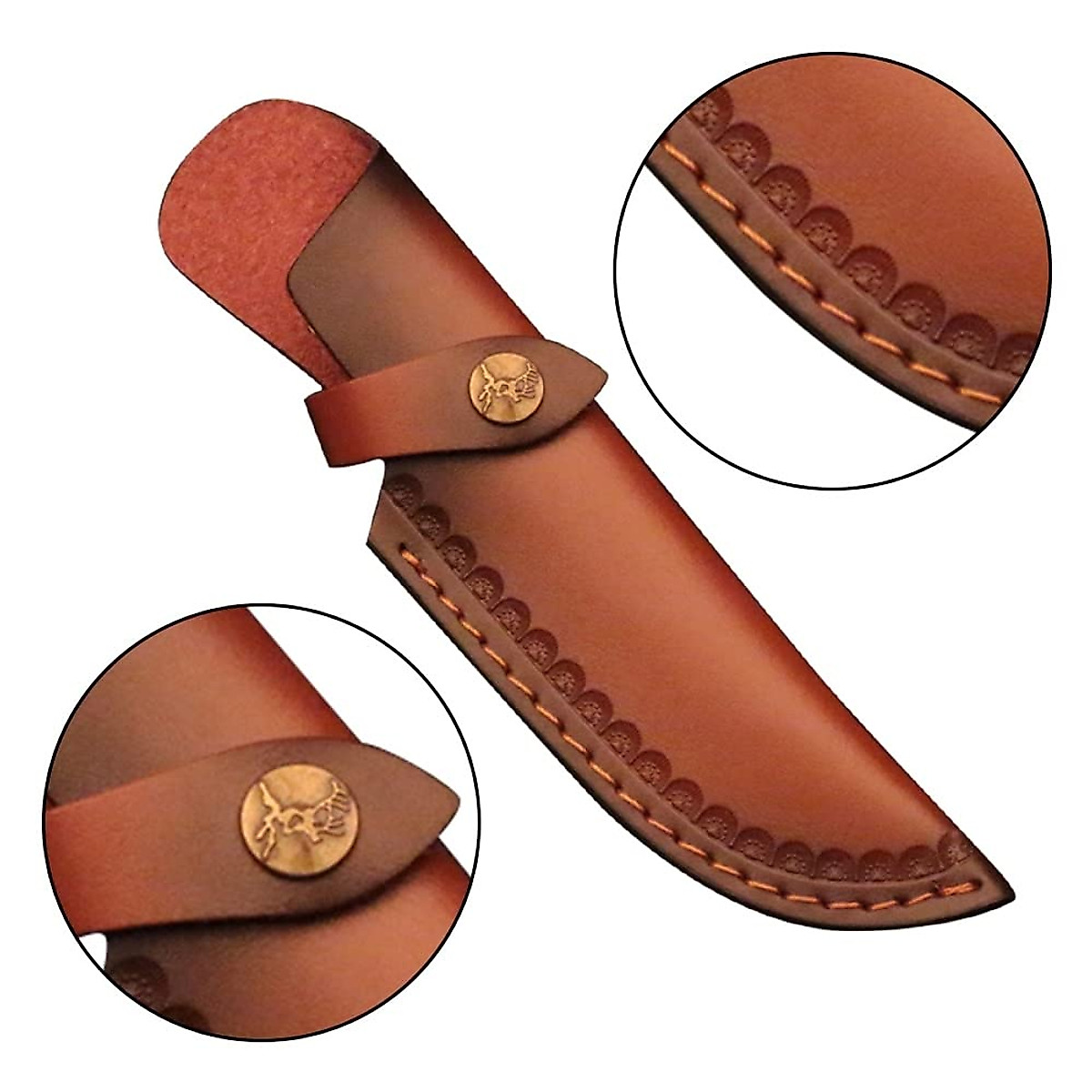 DONGKER Knife Sheath,8.66" Leather Straight Knife Holster with Belt Buckle for 4.72" Blade Length & 1.57" Width Knife