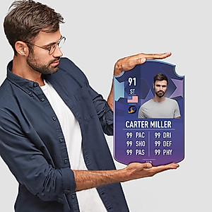 crypto Personalized Soccer Plaque 2023 Improved Model | Ultimate Team Card Famous Video Game | Soccer Decorations for Bedroom | Soccer Gifts for Boys & Girls | Multiple Size & Shapes Options