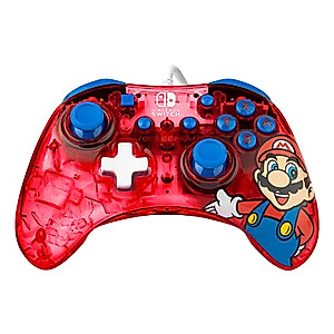 PDP Rock Candy Enhanced Wired Power Nintendo Switch Pro Controller, Official Licensed Nintendo Switch Mario Accessories/Switch Lite/OLED Compatible, Compact Durable for Travel, Ergonomic Non-Slip Joystick