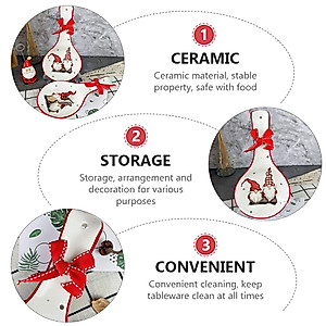 DOITOOL Santa Claus Spoon Rest Ceramic Christmas Spoon Rest kitchen Stove Spoon Holder Modern Farmhouse Spoon Rest Christmas Party Decorations