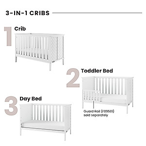 Child Craft Atwood Euro 3-Piece Nursery Set with 3-in-1 Convertible Crib, Dresser, and Chest (Matte White)