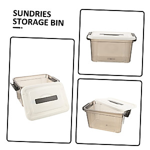 Zerodeko 2pcs Transparent Storage Box Clear Hamper Bin Clear Storage Bins Clothes Storage Organizer Storage Containers with Lids Plastic Book Storage Office Household Storage Basket Pp