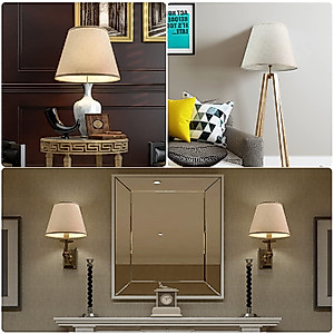 Drum Fabric Lamp Shades for Table Lamps and Floor Light, Lampshades Spider Fitter: 7.9" Top x 12" Bottom x 10" High, Natural Linen Hand Crafted, Set of 2