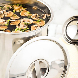 Restaurantware LID ONLY: Met Lux Lid For 8.25 Quart Bain Marie 1 Stainless Steel Lid For Bain Marie Pot - Built-In Handle Pot Sold Separately