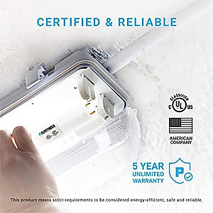 PARMIDA 20-Pack 4FT LED T8 Hybrid Type A+B Light Tube, 18W, Plug & Play or Ballast Bypass, Single-Ended OR Double-Ended Connection, 2200lm, Frosted Cover, T8 T10 T12, UL - 3000K