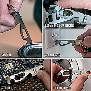 Keyport MOCA 10-in-1 Keychain Multitool | EDC Multi Tool - Prybar, Bottle Opener, Screwdriver, Box Opener, Cord Cutter & More | TSA Friendly Key Tool | Stainless Steel | Keyport Pivot Compatible
