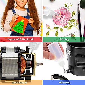 12 Pcs 1 Ounce Needle Tip Glue Bottle 30ml Plastic Dropper Bottles for Small Gluing Projects, Paper Quilling DIY Craft, Acrylic Painting, White Lid