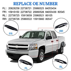 JDMON Compatible with Exterior Door Handle 4Pcs Front & Rear Driver & Passenger Side Chevy Silverado Tahoe Suburban GMC Sierra Yukon Cadillac Escalade Pickup SUV 2007-2013 Replaces 20828237, 20954796