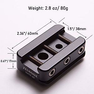 Zelnoox Picatinny Arca Swiss Plate,Picatinny Rail to Arca Tripod Mount,Picatinny Rail Converted into Arca RRS Dovetail Adapter, Compatiable Really Right Stuff Tripod Mount 1911