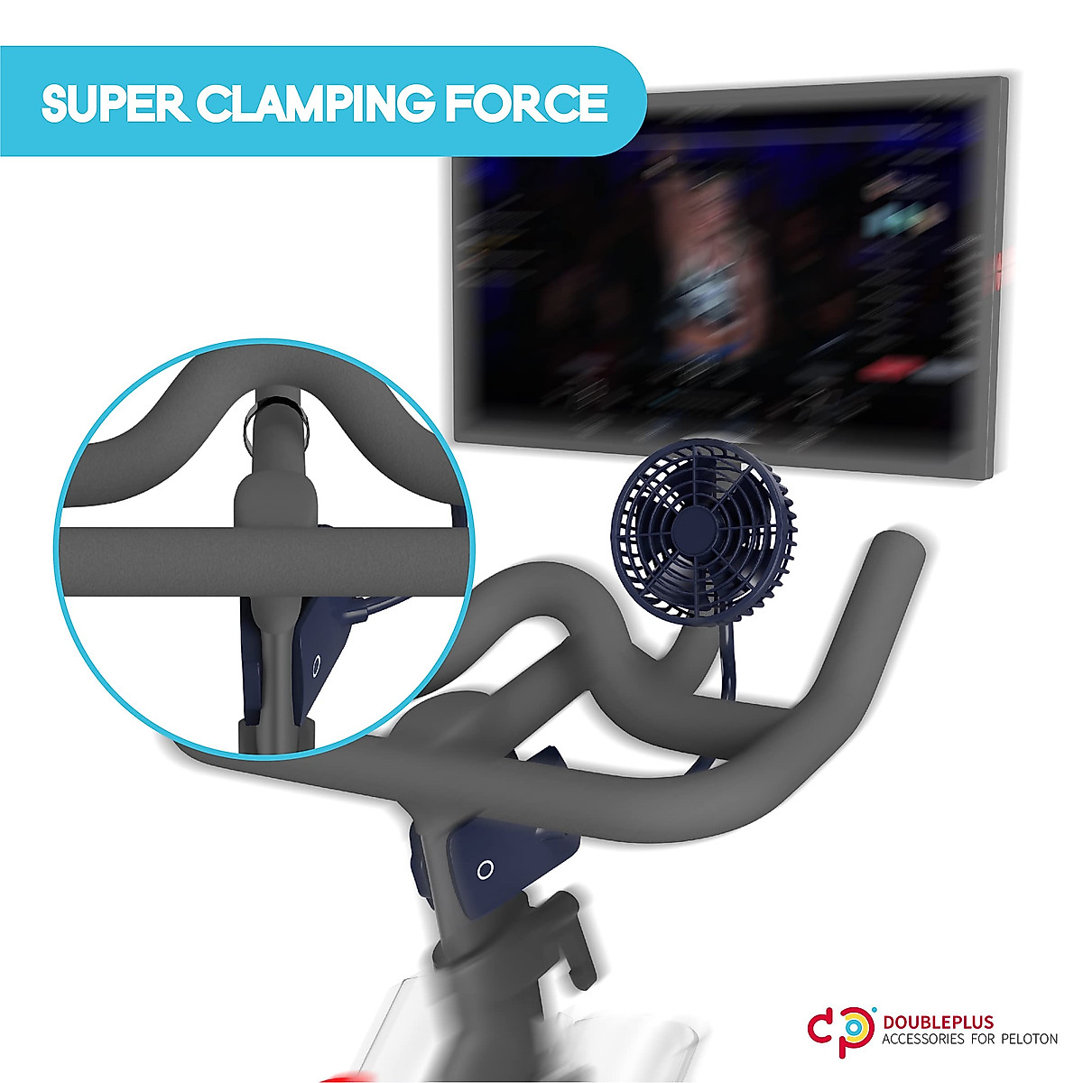 DoublePlus Fan for The OG Bike, Strong Clip Fan for The OG Bike & Bike+, USB Chargable Fan for The Bike, Portable Fan Adjustable 3 Speed, Accessories Compatible with The Bike