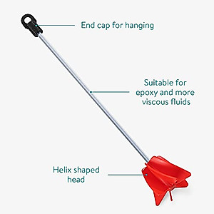 Navaris Epoxy Mixer for Drill - 5 Gallon Paint and Epoxy Resin Mixing Attachment - 14" Stirrer Paddle for Drills - Includes 3 Silicone Stir Sticks