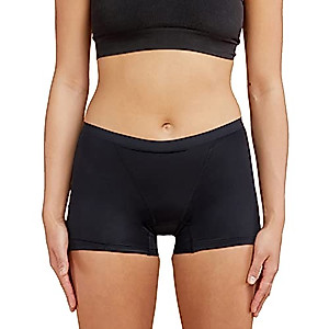 THINX Boyshort Period Underwear for Women, Period Panties, FSA HSA Approved Feminine Care, Menstrual Underwear Holds 4 Tampons, Black, 2X