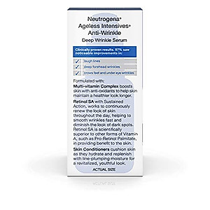 Neutrogena Ageless Intensives Anti-Wrinkle Deep Wrinkle Face Serum Treatment with Retinol SA & Multi-Vitamins to Reduce Crow's Feet, Laugh Lines, & Under Eye Wrinkles, 1 fl. oz